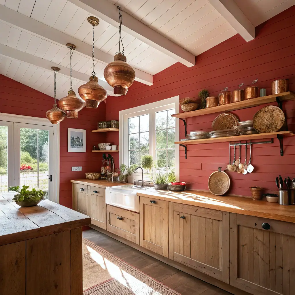 15 Inspiring Red Farmhouse Kitchen Ideas and Modern Touches