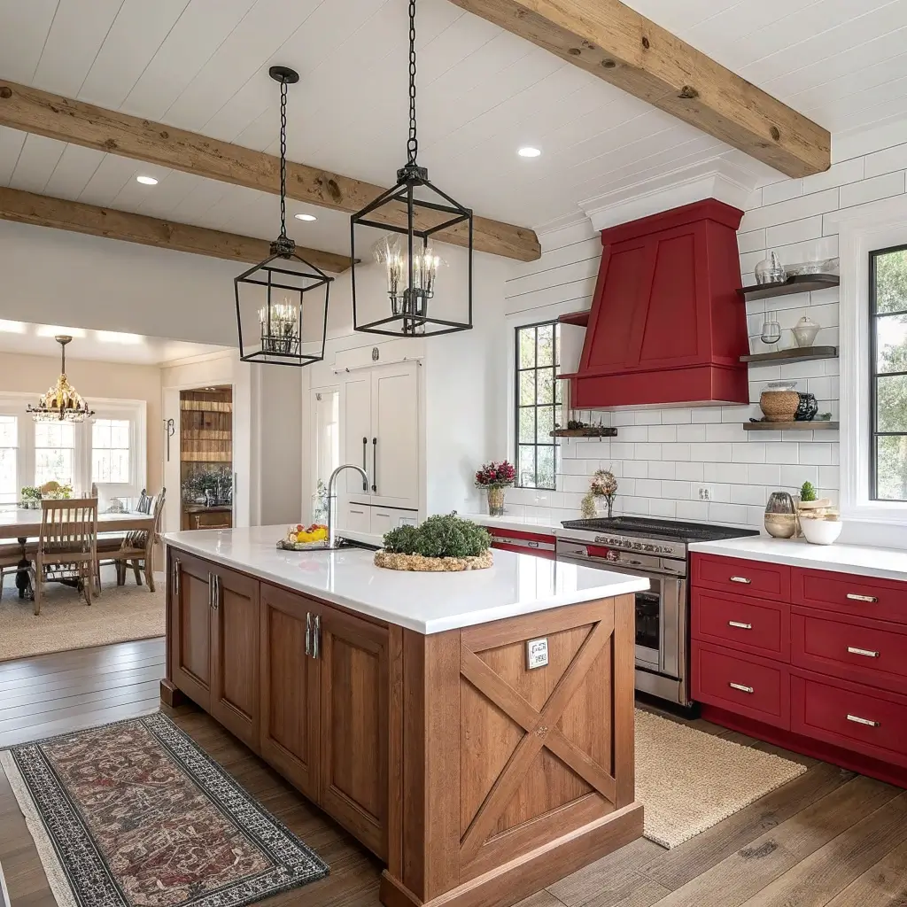 15 Inspiring Red Farmhouse Kitchen Ideas and Modern Touches