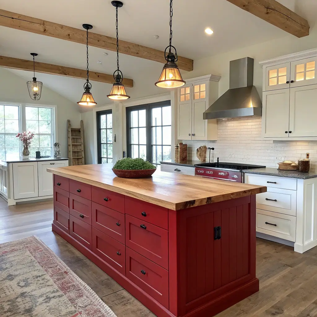 15 Inspiring Red Farmhouse Kitchen Ideas and Modern Touches